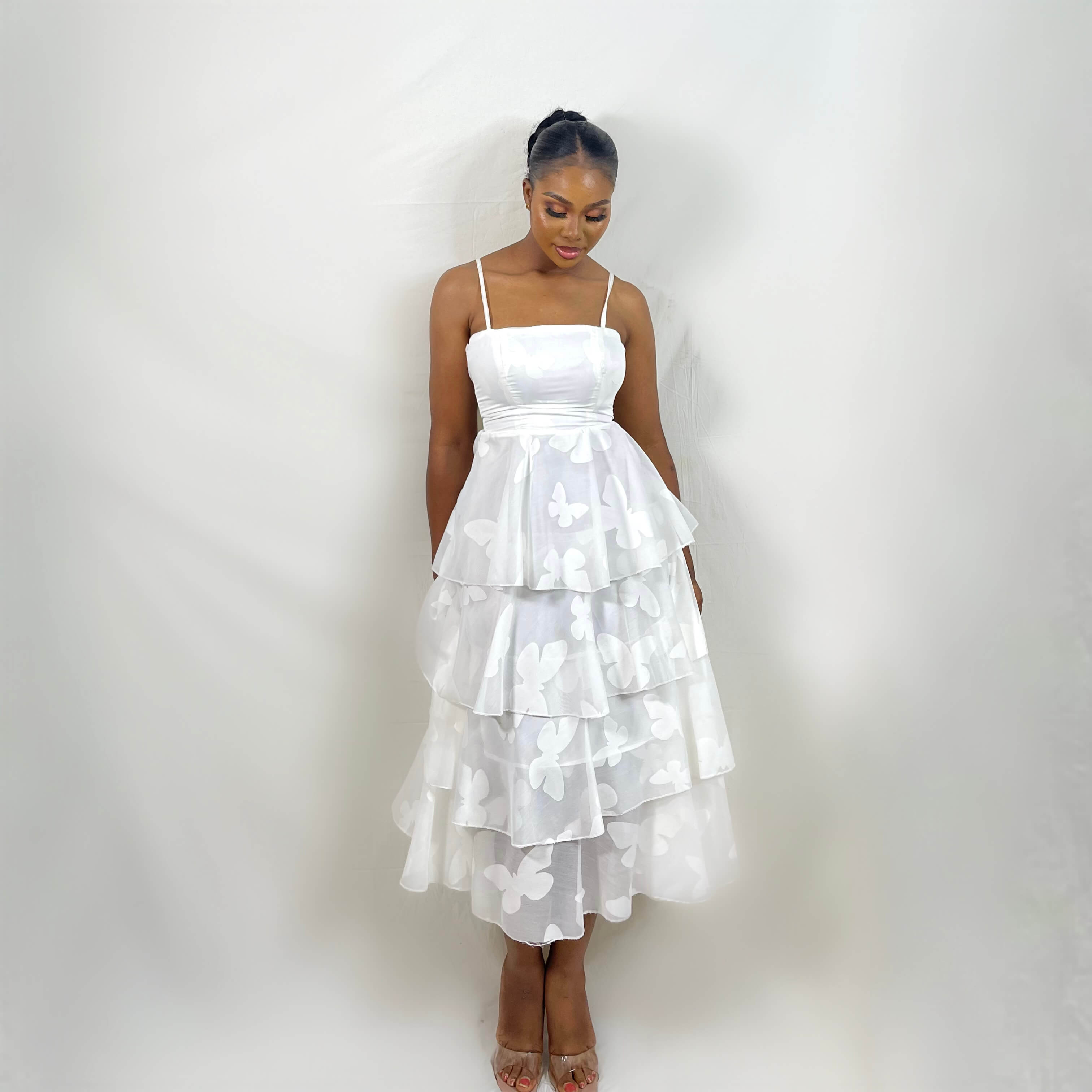 Kiko Midi Tiered Dress – The Rail Clothing Nigeria